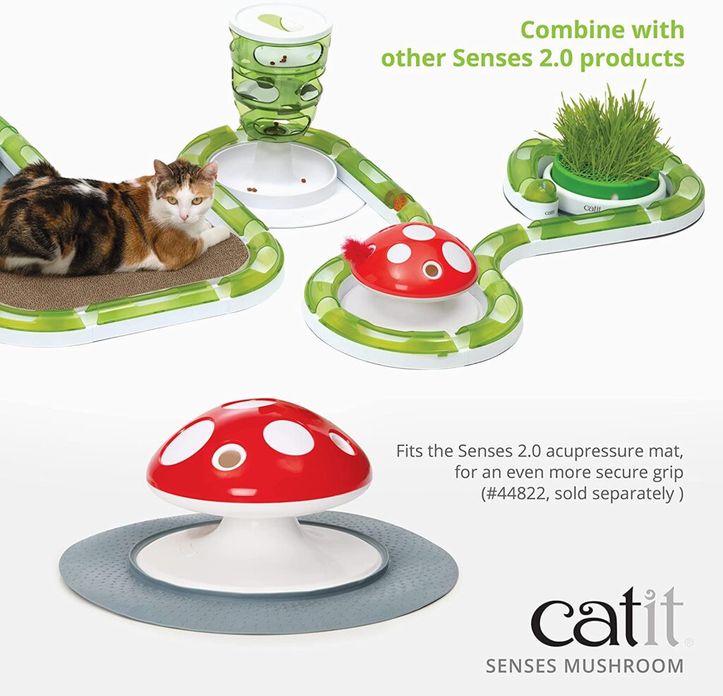 Catit Senses 2.0 Mushroom | Interactive Feather Cat Toy