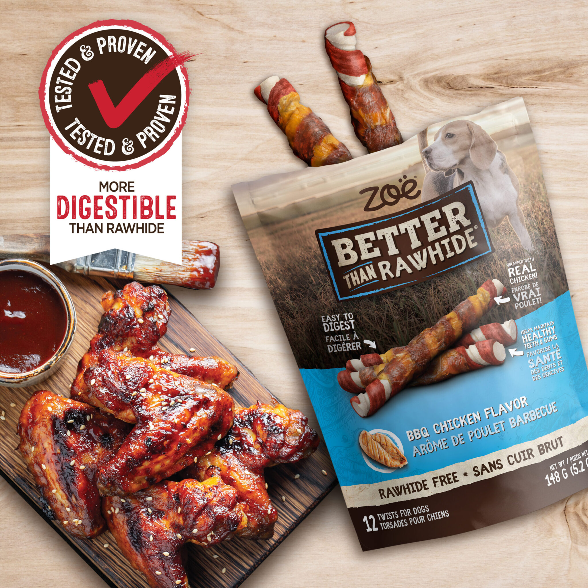 Rawhide Free Twists for Dogs | BBQ Chicken